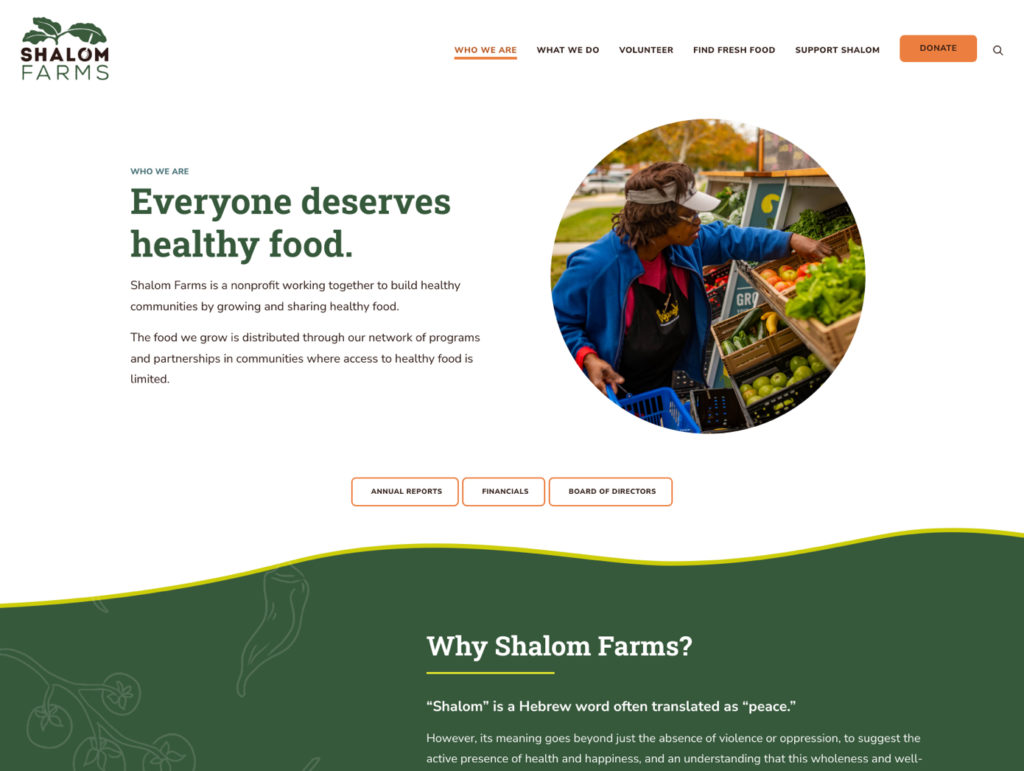 Shalom Farms Portfolio | Red Orange Studio